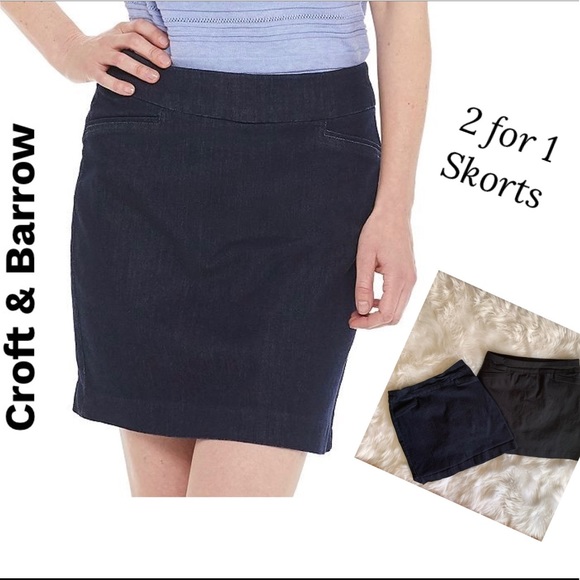 croft & barrow | Shorts | Croft Barrow Skorts Denim Black | Poshmark